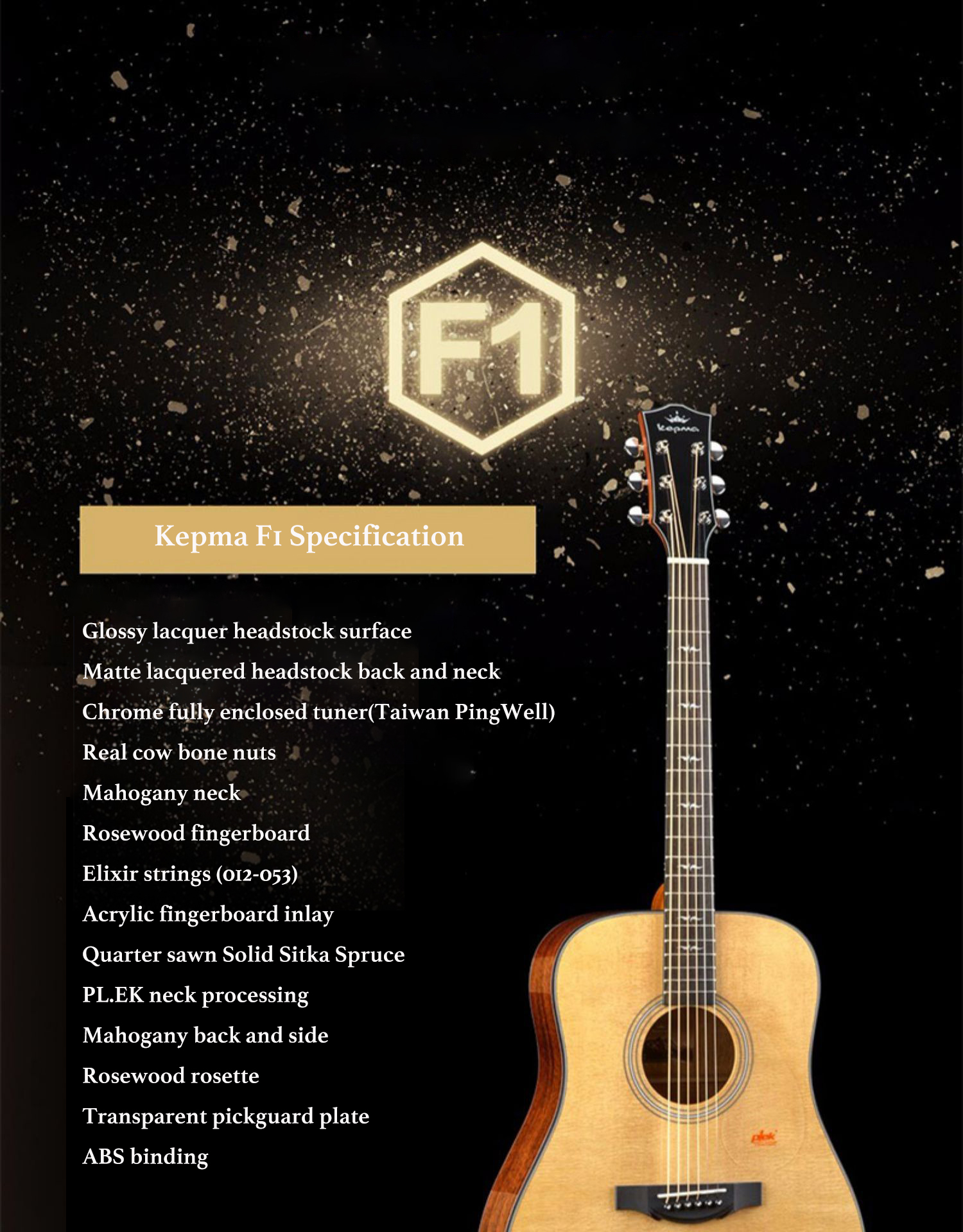 Kepma F1 Acoustic Guitar with gig bag - LEEN MUSIC SHOP