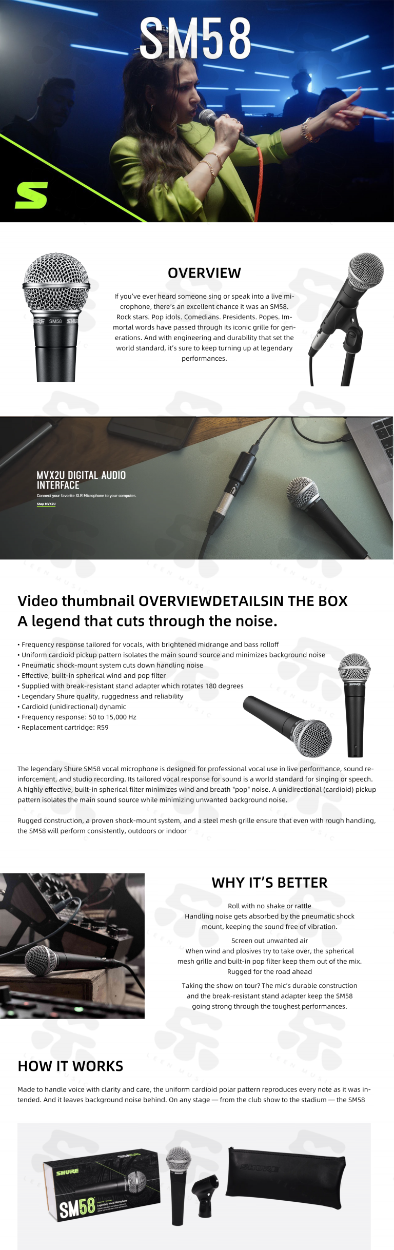 Shure SM58 Vocal Microphone - LEEN MUSIC SHOP